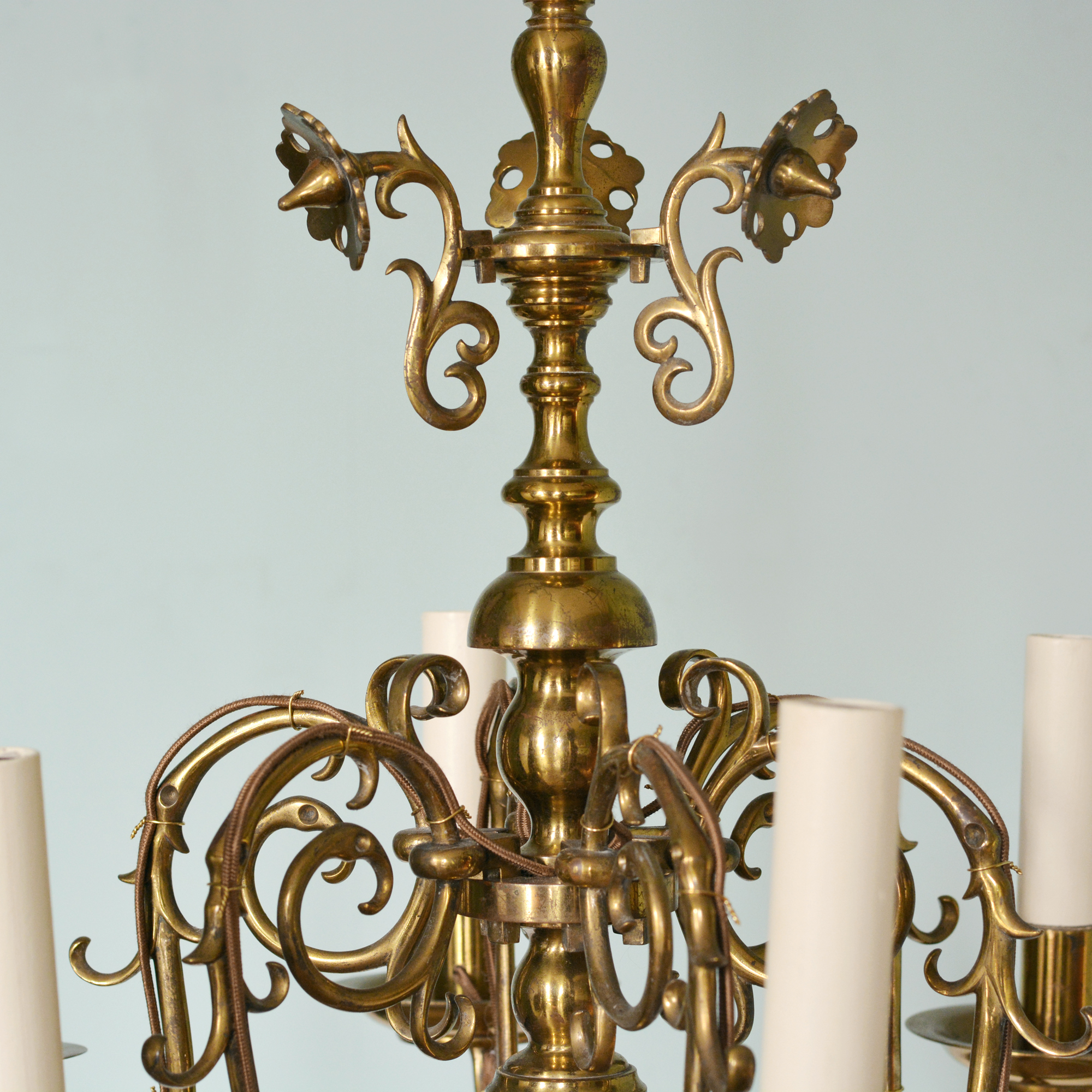Dutch style brass chandelier Dutch style brass chandelier